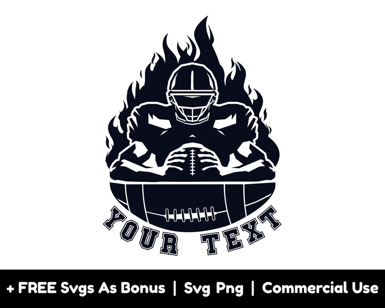Football Player Svg Png Flaming Football Player Svg Png - Etsy