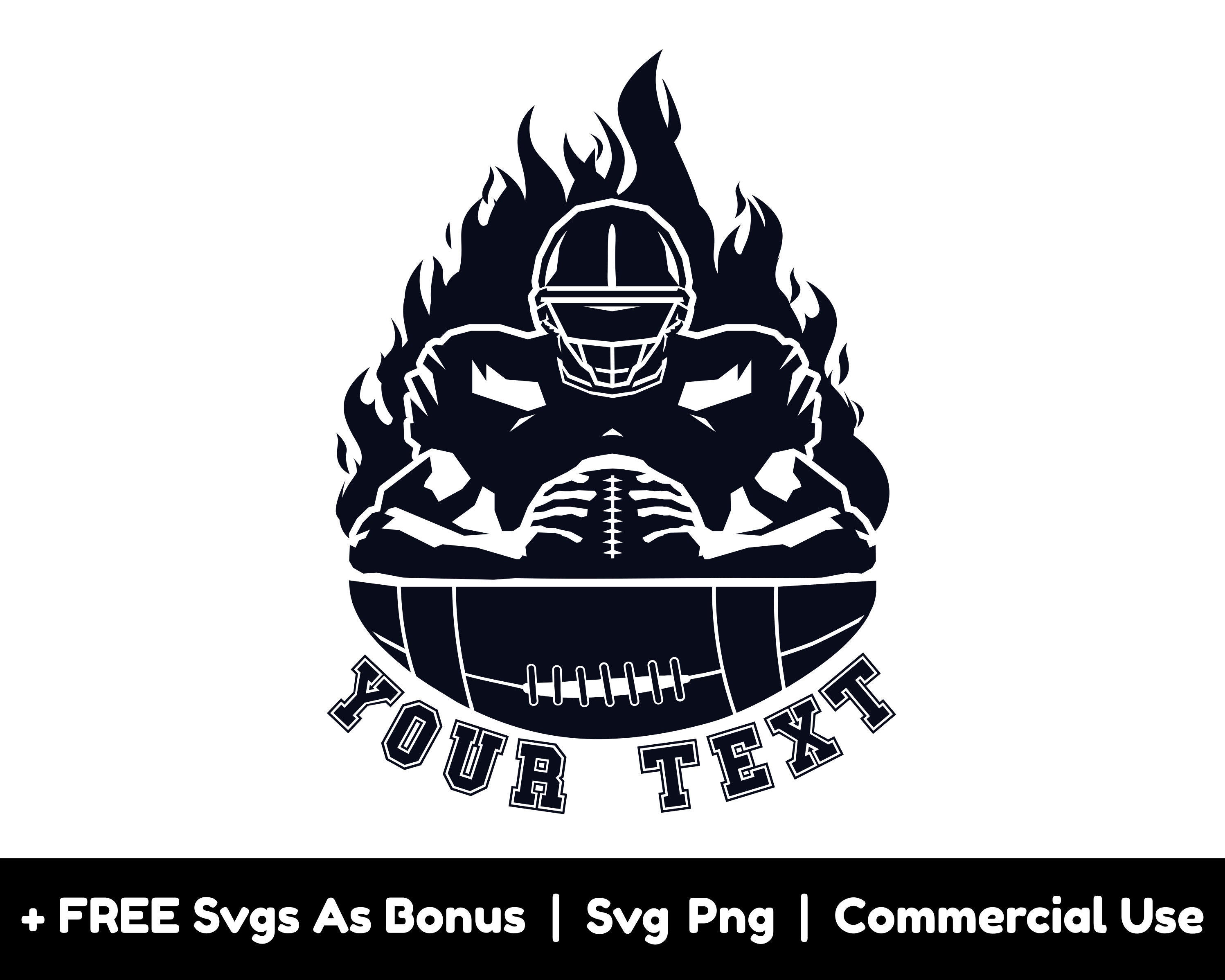 Football Player Svg Png Flaming Football Player Svg Png - Etsy
