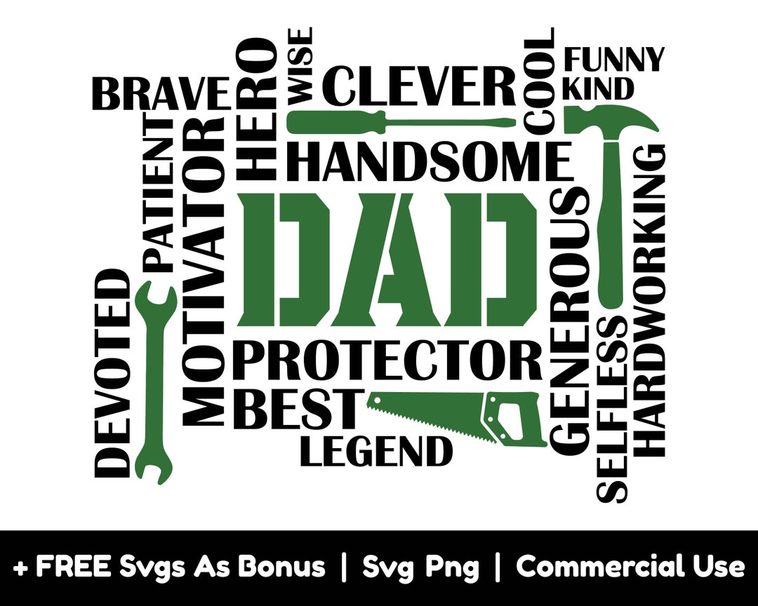 Dad, Brave, Hero, Wise Svg PNG File, Clever, Handsome, Cool Svg, Legend ...