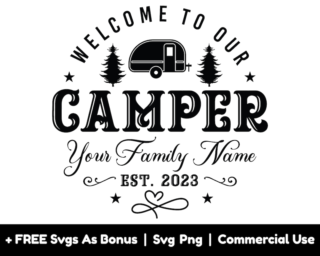 Custom Family Name Framed Svg Png Files, Welcome to Our Camper Svg ...
