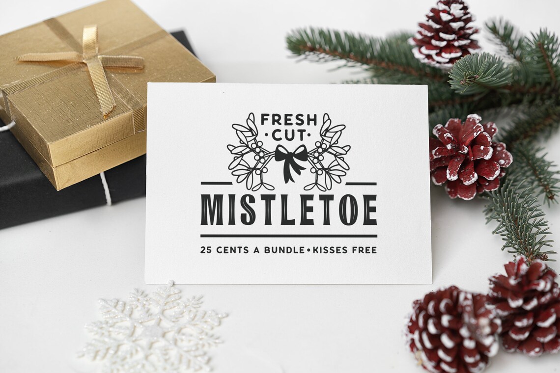 Fresh Cut Mistletoe Svg Png Files, Christmas Svg, Wreath Svg, Holiday ...
