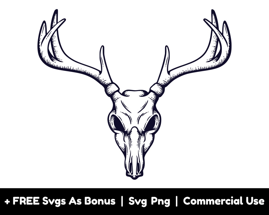Deer Skull Svg Png Files, Hunting Svg, Deer Antlers Svg, Hunter Svg ...