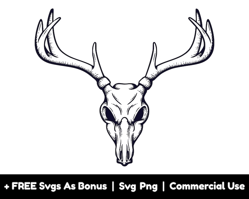 Deer Skull Svg Png Files Hunting Svg Deer Antlers Svg - Etsy