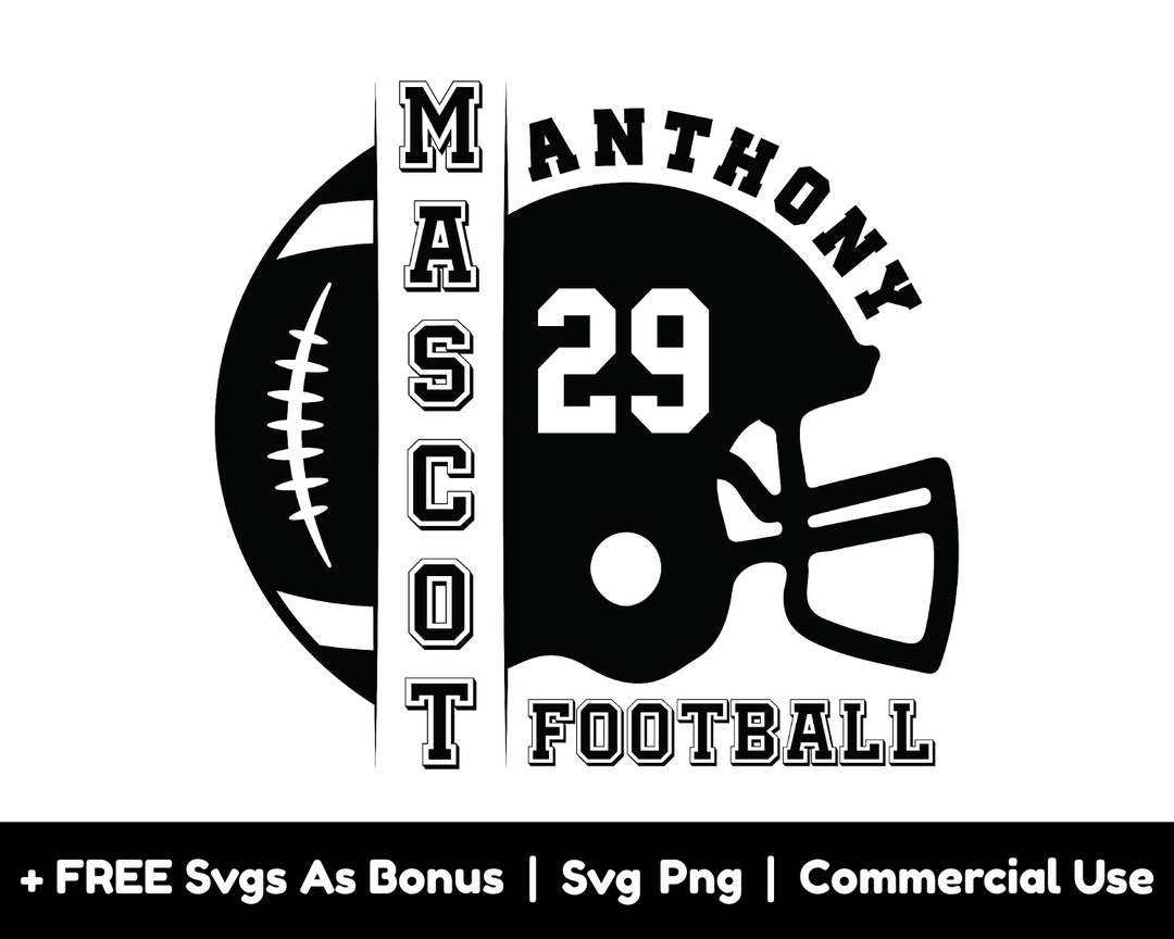 Mascot Anthony Football Svg Png Files, Football Svg, Football Ball Svg ...