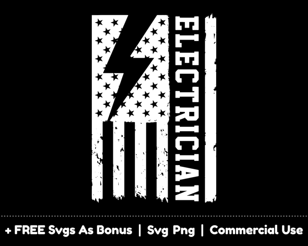 Electrician Sign Svg Png Files, American Distressed, Grunge Flag Svg ...