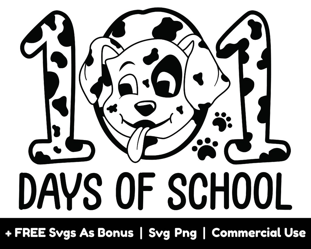 101 Days of School Svg Png Files, Dalmatian Svg, Kindergarten Svg ...