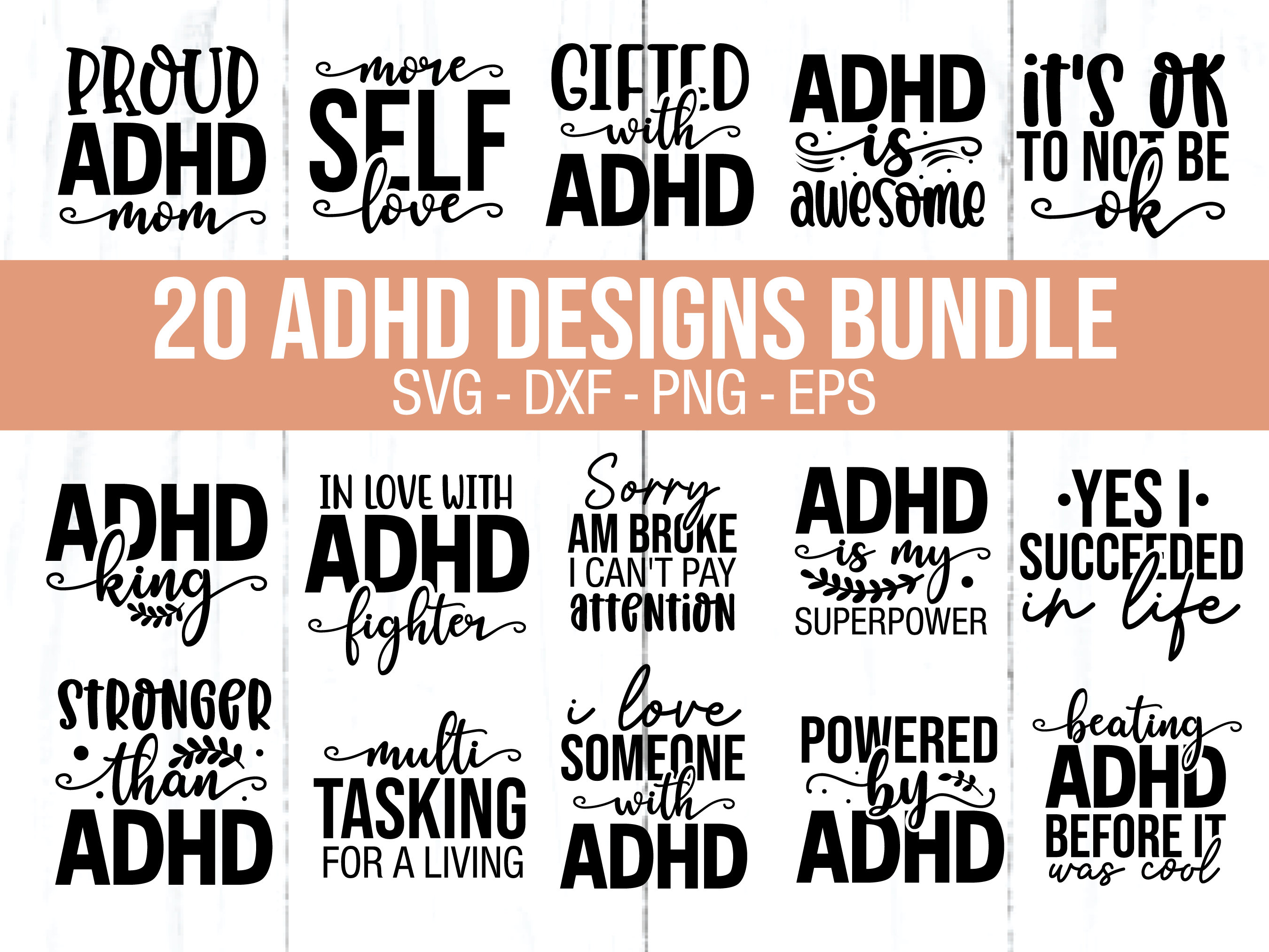 20 ADHD SVG Bundle ADHD Awareness Adhd Cut File Kid - Etsy UK