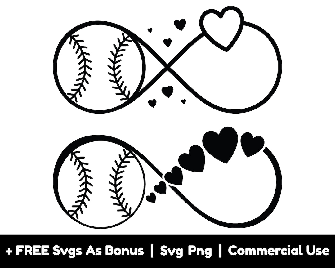 Infinity Love Softball Svg Png Files, Infinity Symbol Made of Softball ...