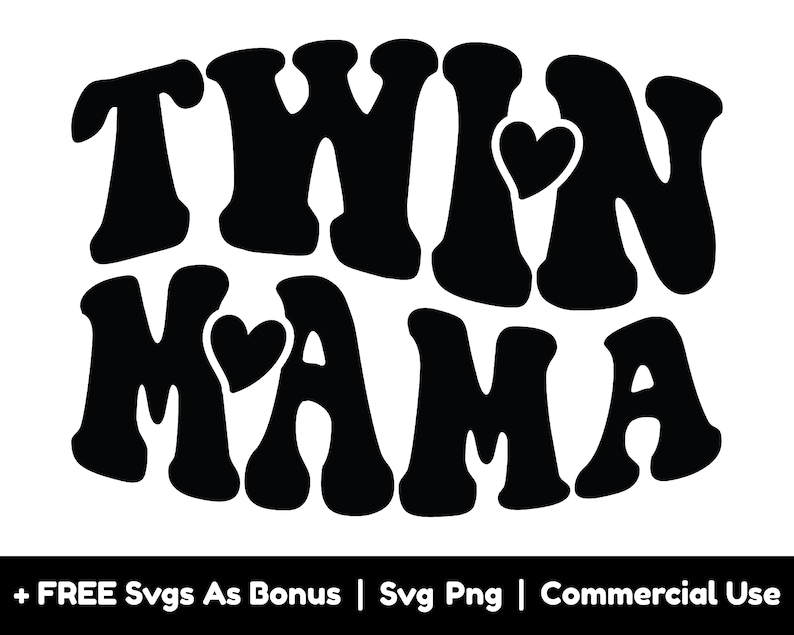 Twin Mama Svg Png Files Mom of Twins Svg Mother's Day - Etsy