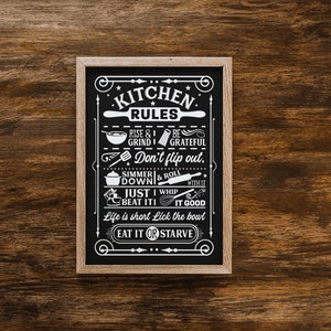 Kitchen Rules Svg Png Files, Funny Kitchen Svg, Poster Svg, Kitchen ...