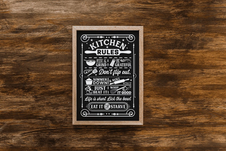 Kitchen Rules Svg Png Files Funny Kitchen Svg Poster Svg - Etsy