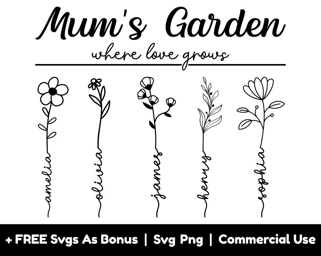 Mothers Day Gift Svg, Mums Garden Where Love Grows Svg Png Files ...