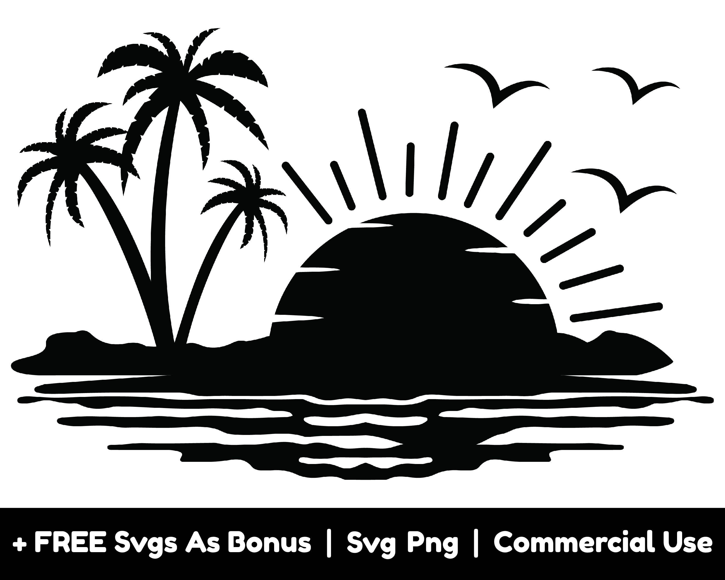 Black And White Sunset Clipart