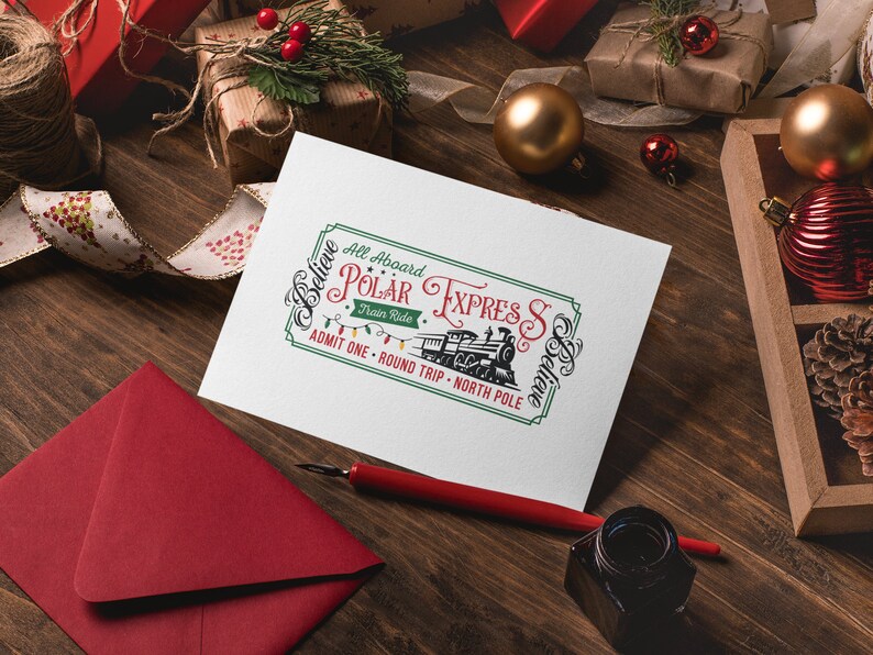 Polar Express Ticket Svg Png Files, Train Svg, Holiday Svg, Christmas ...