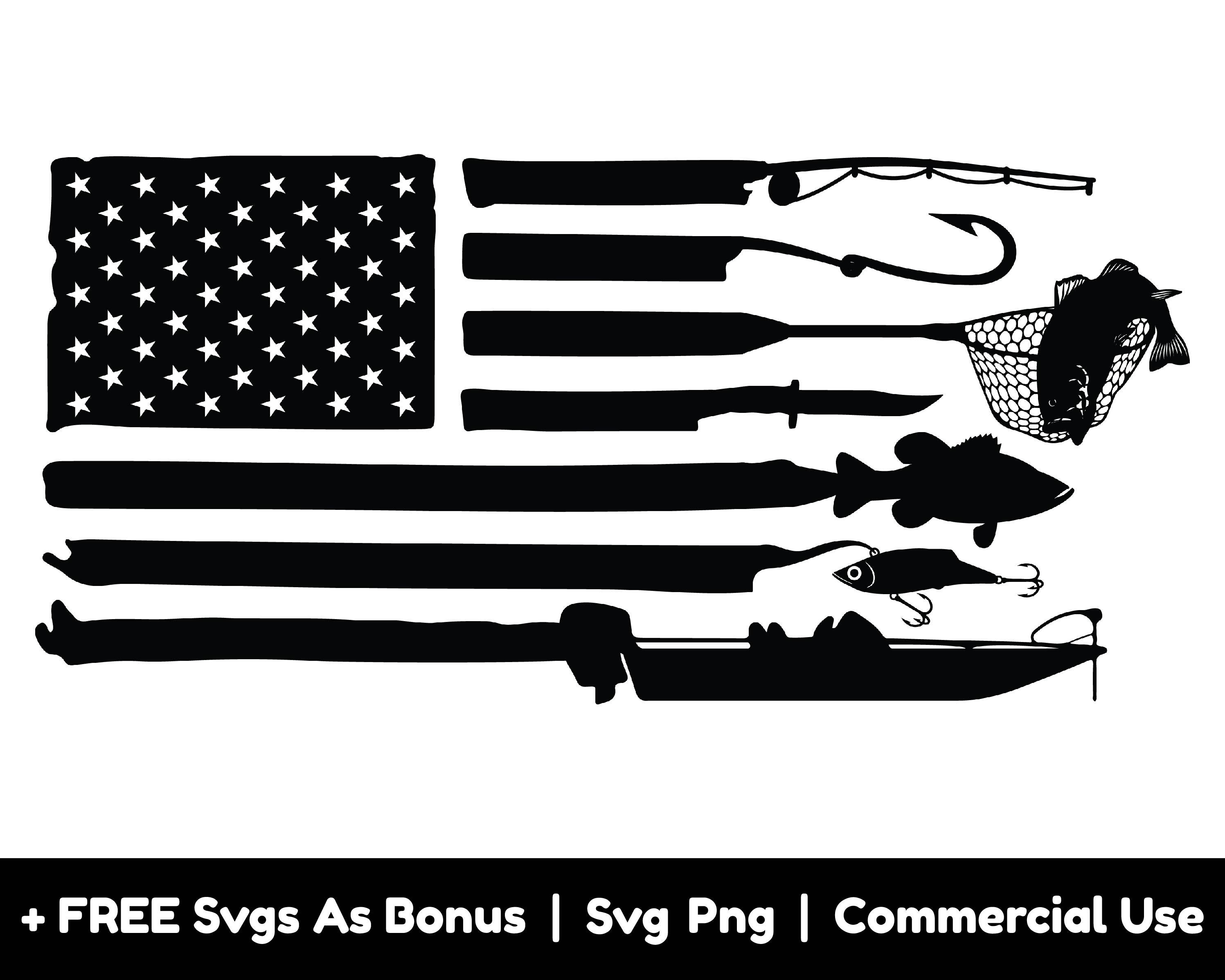 Distressed Fishing Flag Svg Png Files, Fisherman Svg, Hook Svg, Boat ...
