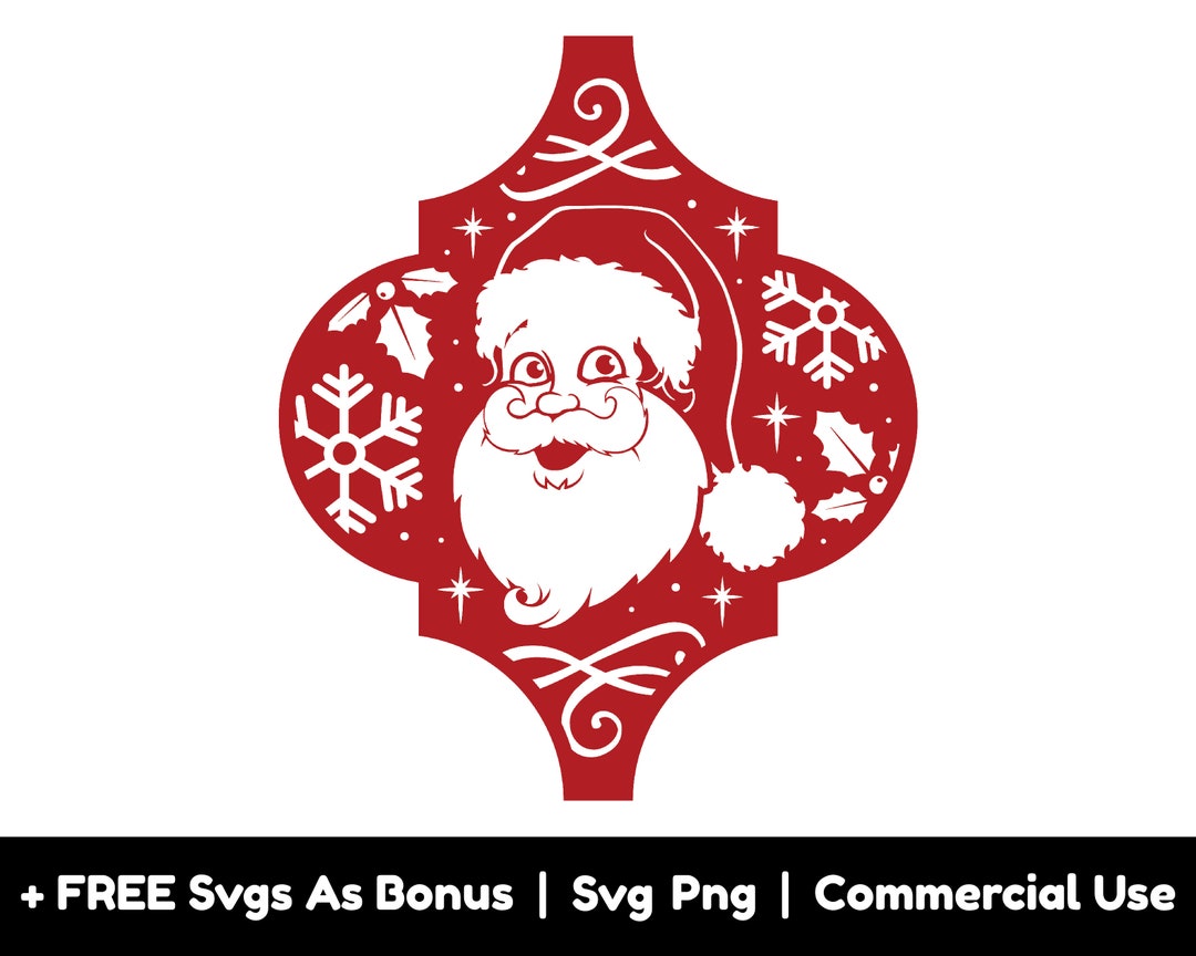 Santa Face Bauble Svg Png Files, Santa Claus Svg, Christmas Svg ...