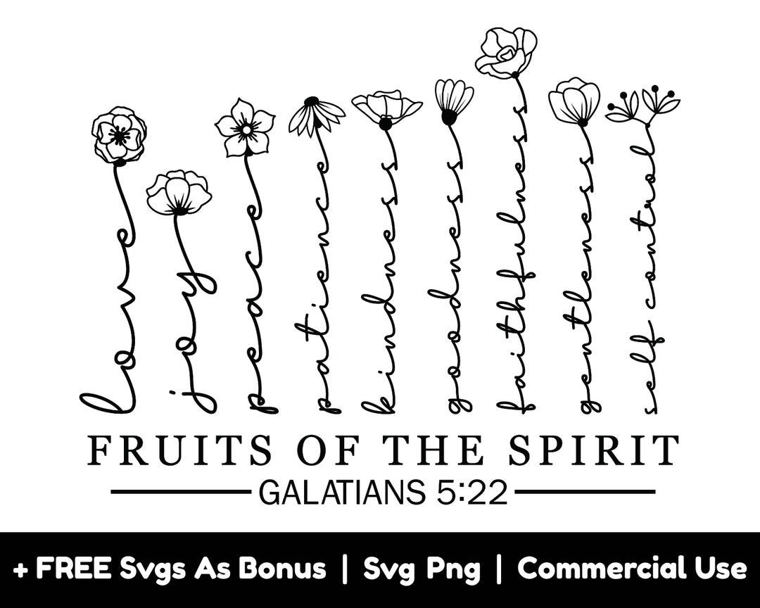 Fruits of the Spirit Svg Png Files, Galatians 5:22 Svg, Love, Patience ...