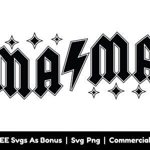 Mama Rocker Svg Png Files, Rock and Roll Svg, Mother's Day Svg, Funny ...