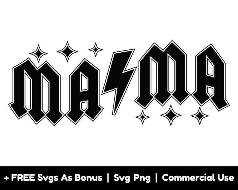 Mama Rocker Svg Png Files Rock and Roll Svg Mother's Day - Etsy