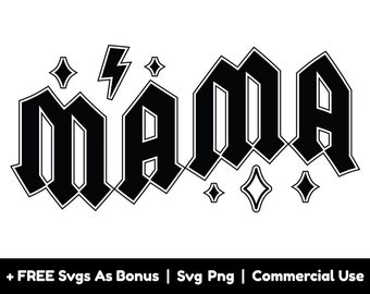 Mama Rocker Svg Png Files Rock and Roll Svg Mother's Day - Etsy