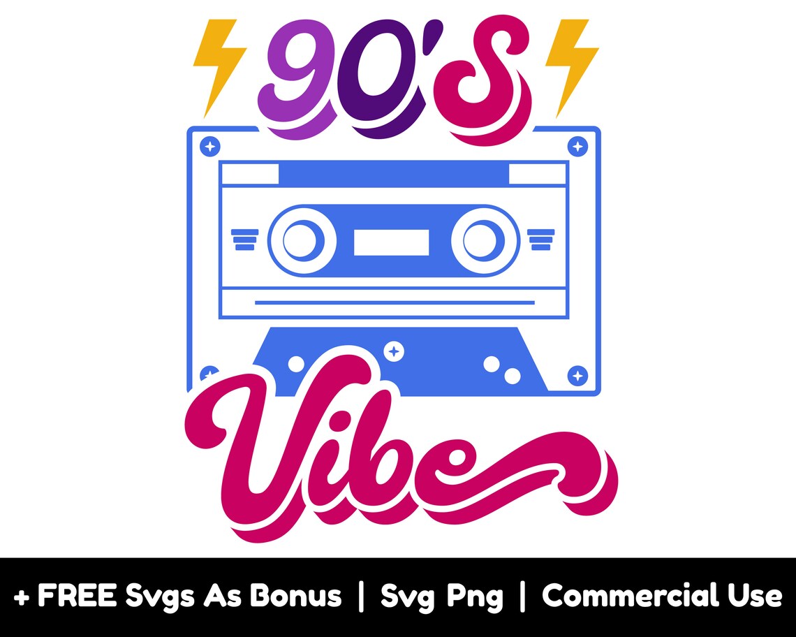 Nineties Vibe Svg Png Files Cassette Tape Clipart Image Svg - Etsy