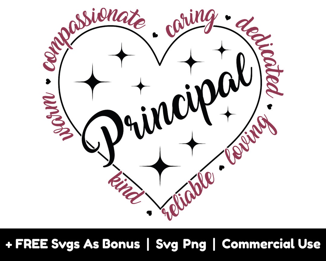 Principal Svg Png Files, Heart Shape Svg, Loyal Svg, Back to School Svg ...
