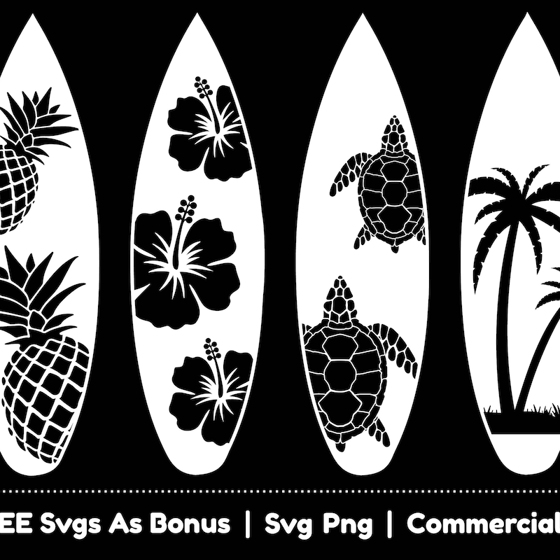 Surfboard and Palm Tree - Etsy