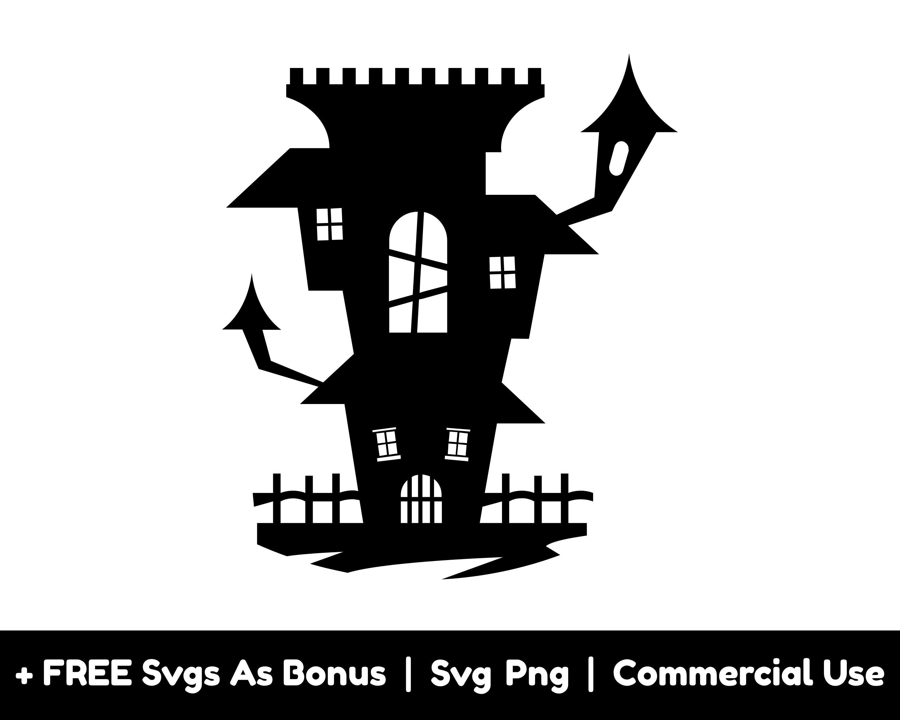 Halloween Haunted House Svg, Spooky House Svg, Clipart Image, Creepy ...