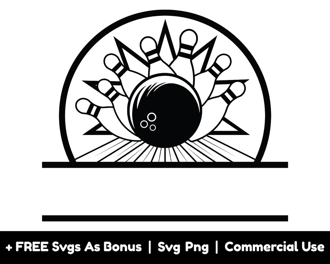 Bowling Pin Monogram Svg Png Files, Sports Svg, Bowling Split Name ...