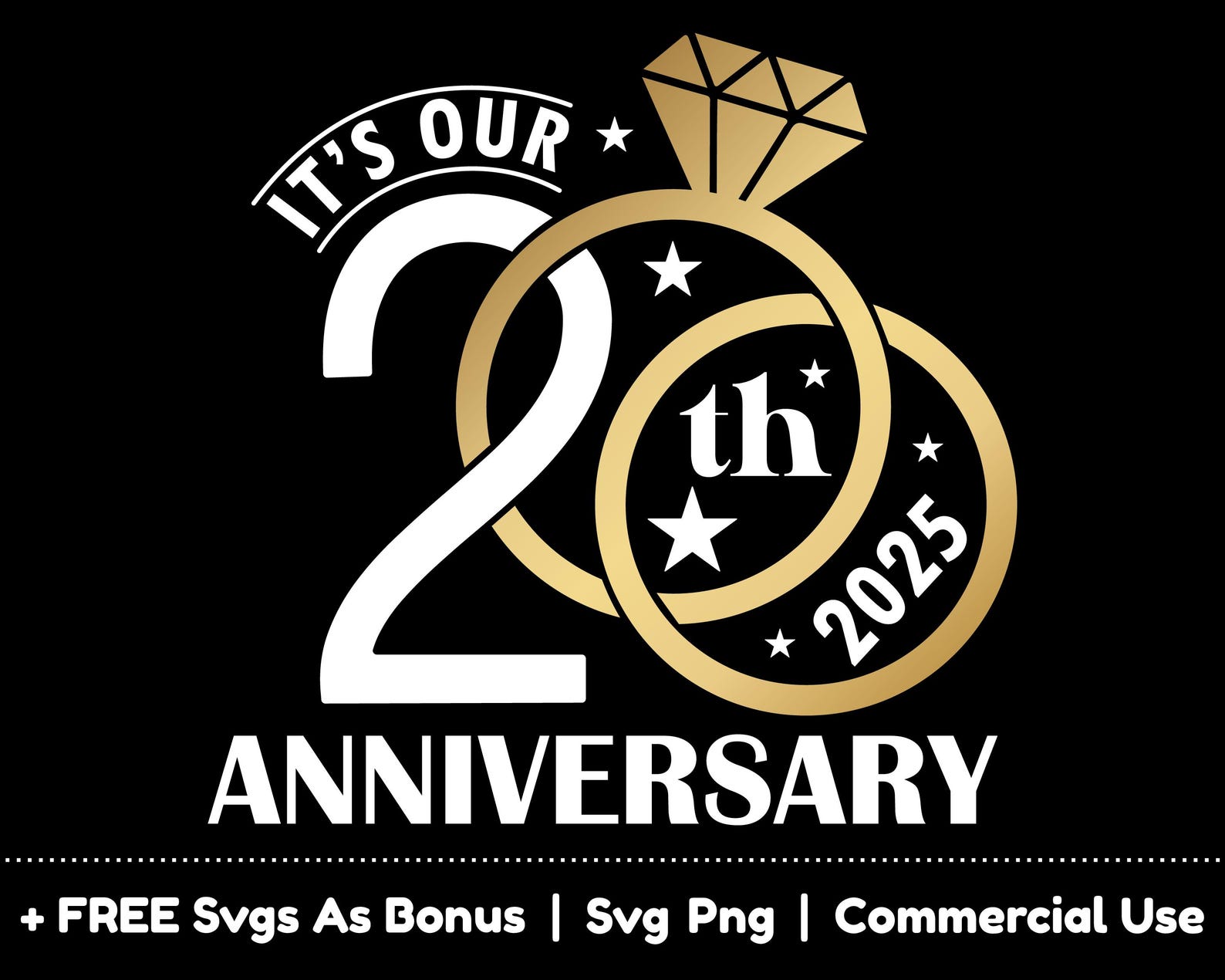 It's Our 20th Anniversary Svg Png Files, Wedding Anniversary Svg, 2025 ...