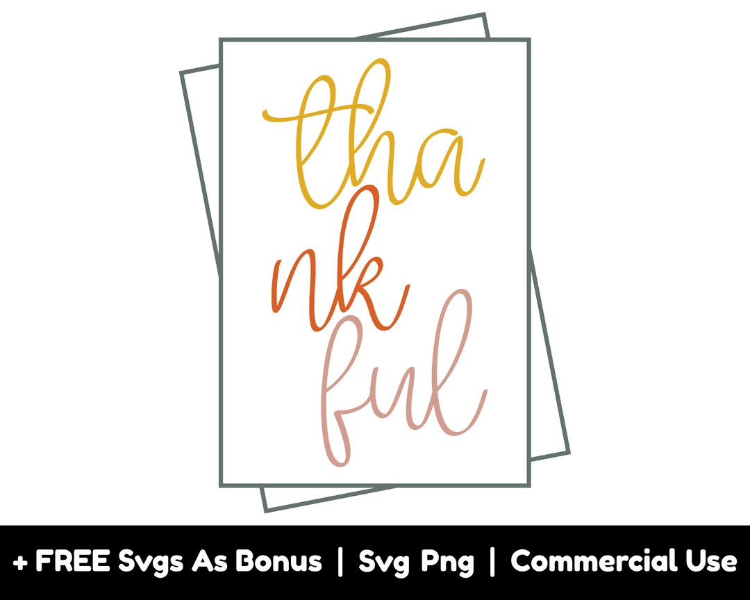 Thankful Svg Png Files, Frame Svg, Autumn Svg, Fall Svg, Thanksgiving ...