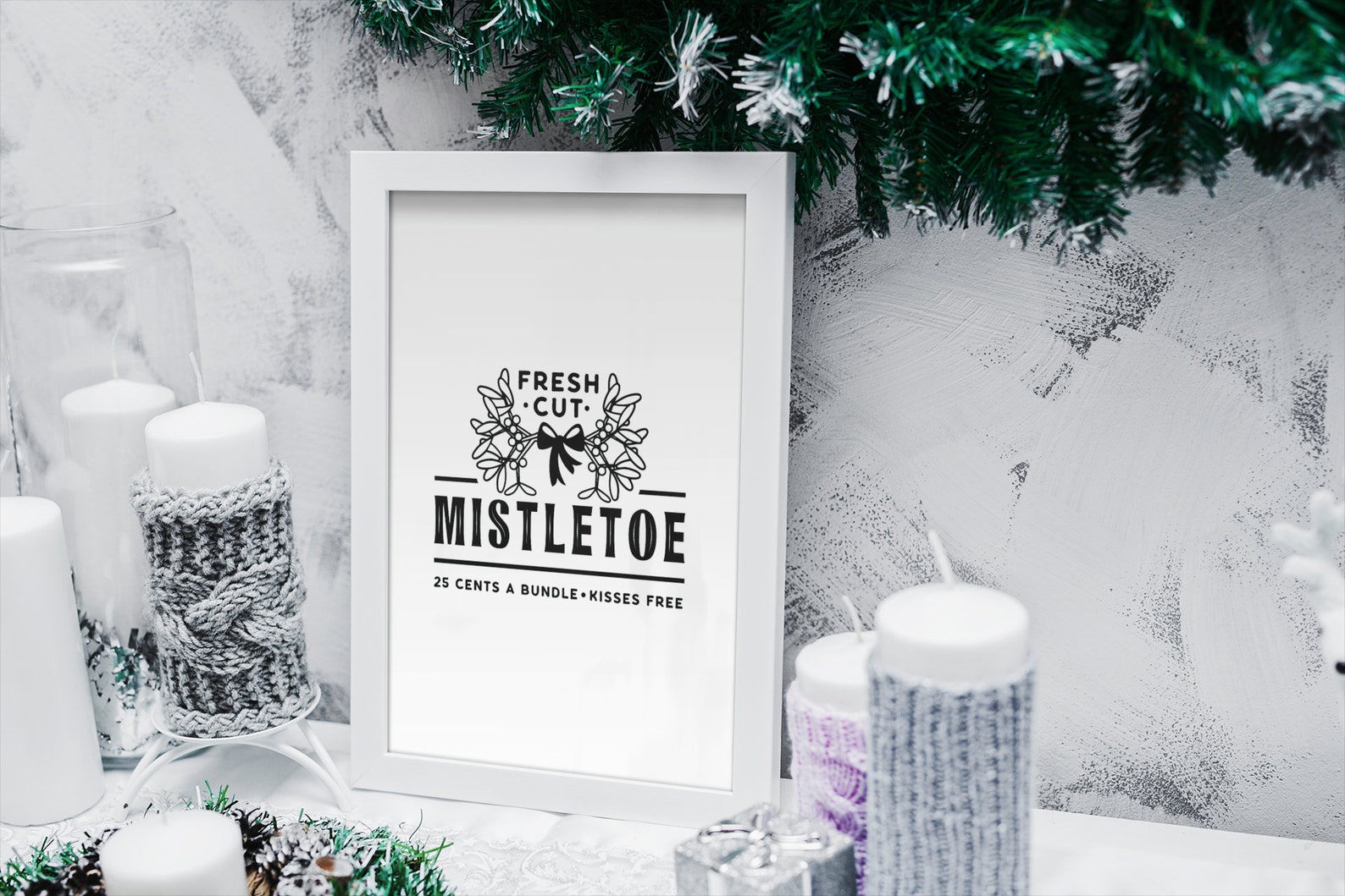 Fresh Cut Mistletoe Svg Png Files, Christmas Svg, Wreath Svg, Holiday ...