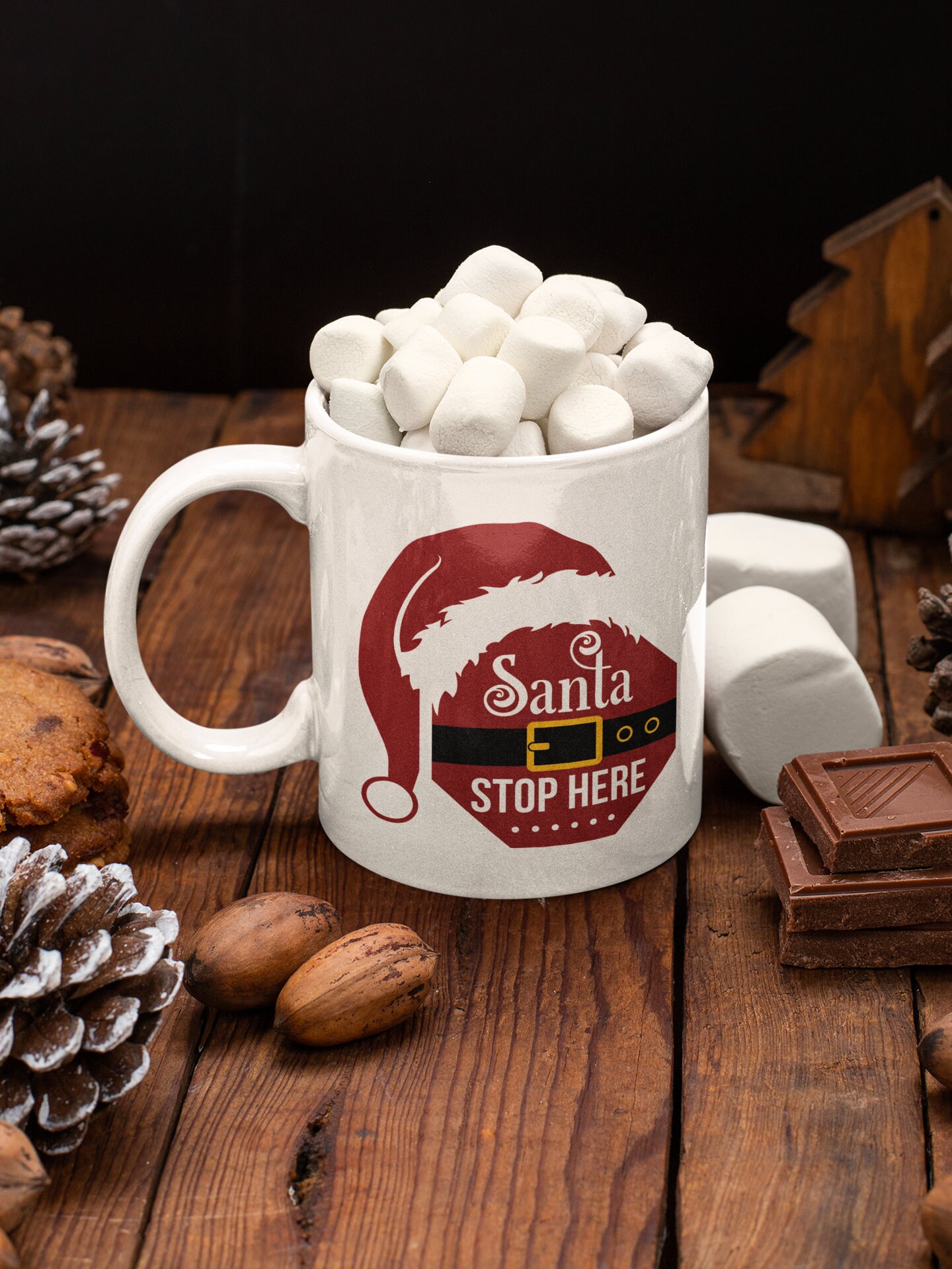 Santa Stop Here Sign Svg Png Files, Santa Claus Hat Svg, Christmas Svg ...
