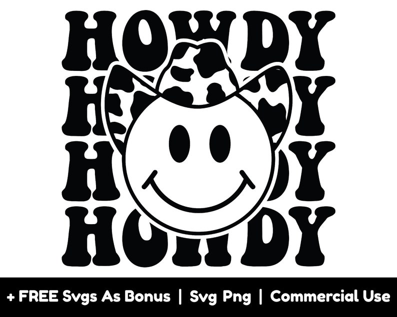 Howdy Svg Png Files Stacked Text Svg Cowgirl/ Boy Svg - Etsy