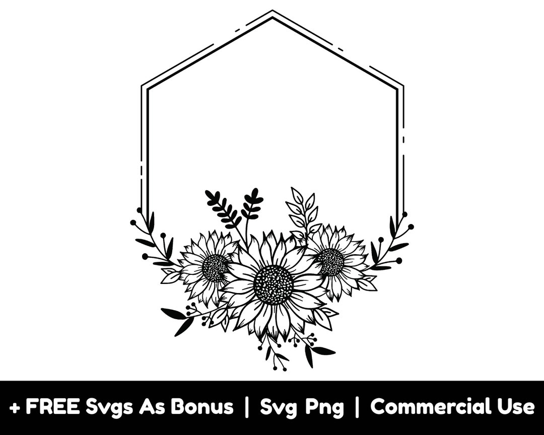 Sunflower Frame Svg Png Files, Floral Frame Svg, Beautiful Flowers ...