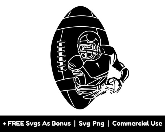 Football Ball and Player Silhouette Svg Png Files Sport Svg - Etsy