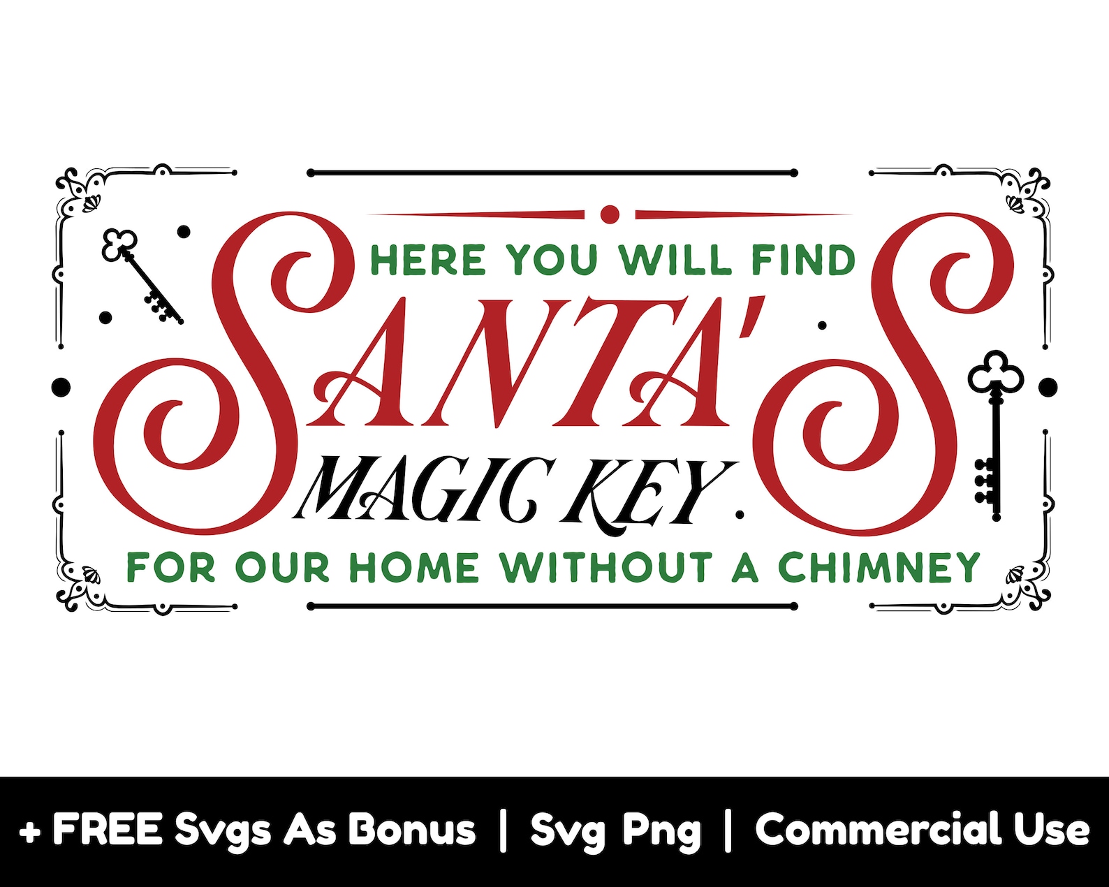 Santa's Magic Key Svg Png Files Funny Christmas Svg - Etsy