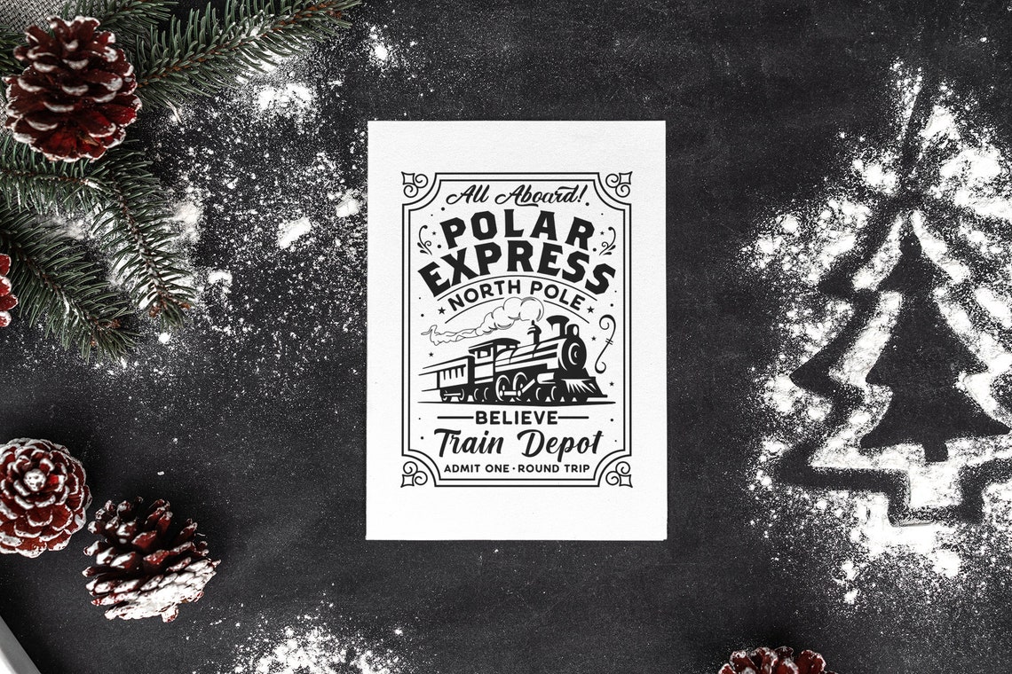 Polar Express Ticket Svg Png Files, Train Svg, Holiday Svg, Christmas ...