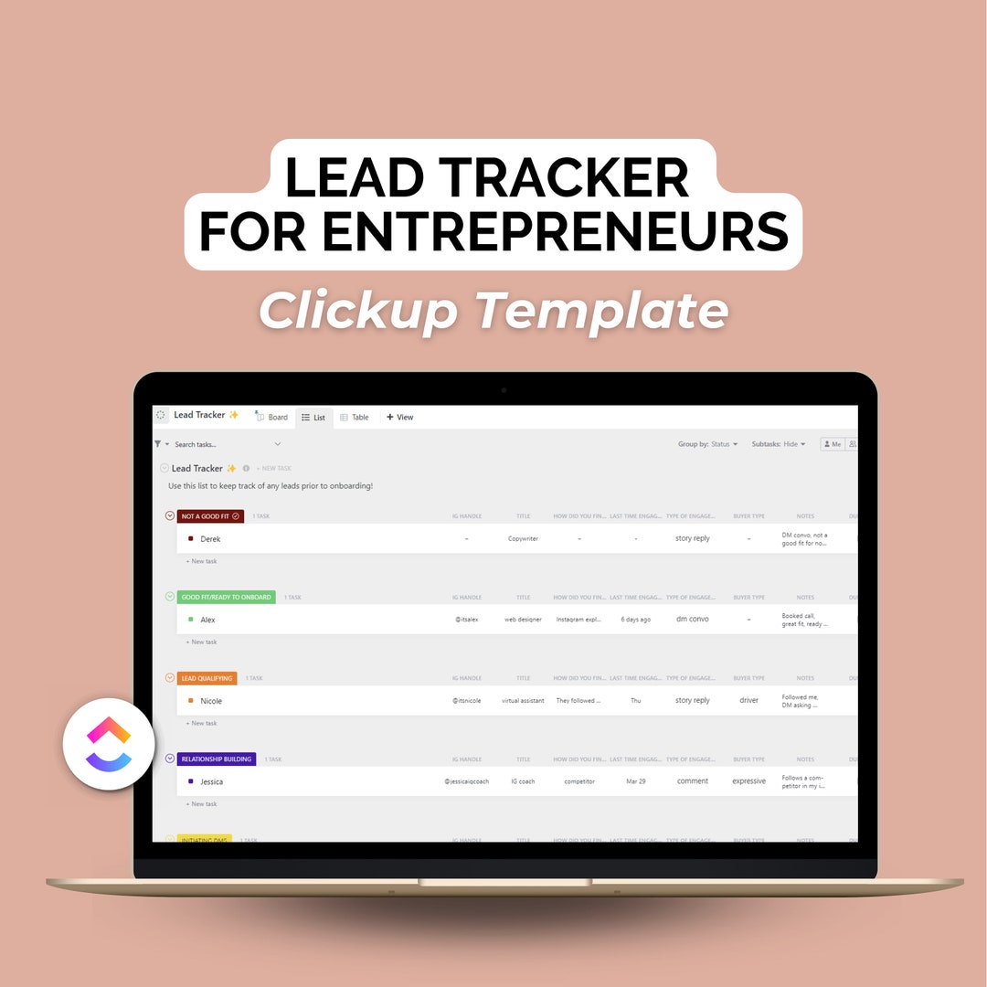 Lead Generation Tracker | Client Tracker | Client Relationship ...