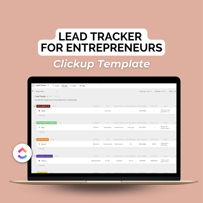 Lead Generation Tracker | Client Tracker | Client Relationship ...