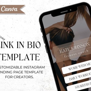 Instagram Link in Bio Template Minimal Instagram Canva Bio Link ...
