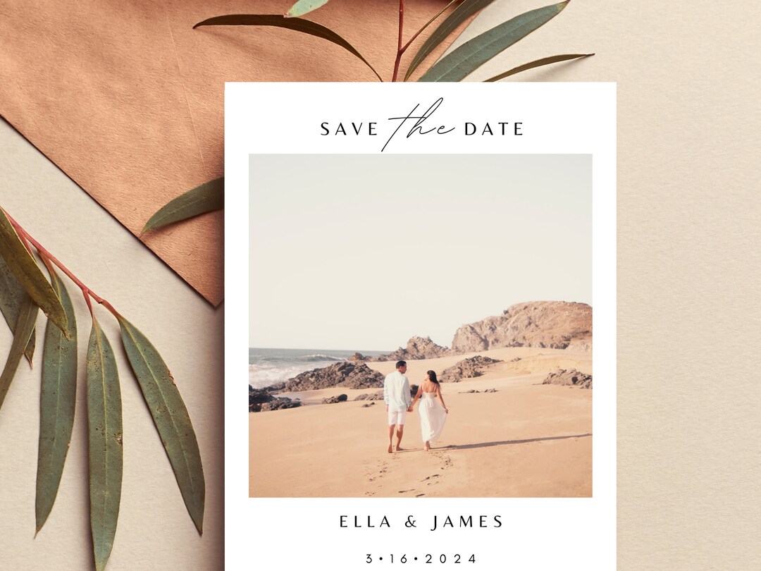 Save the Date Template | Minimalist Save the Date | Polaroid Save the ...