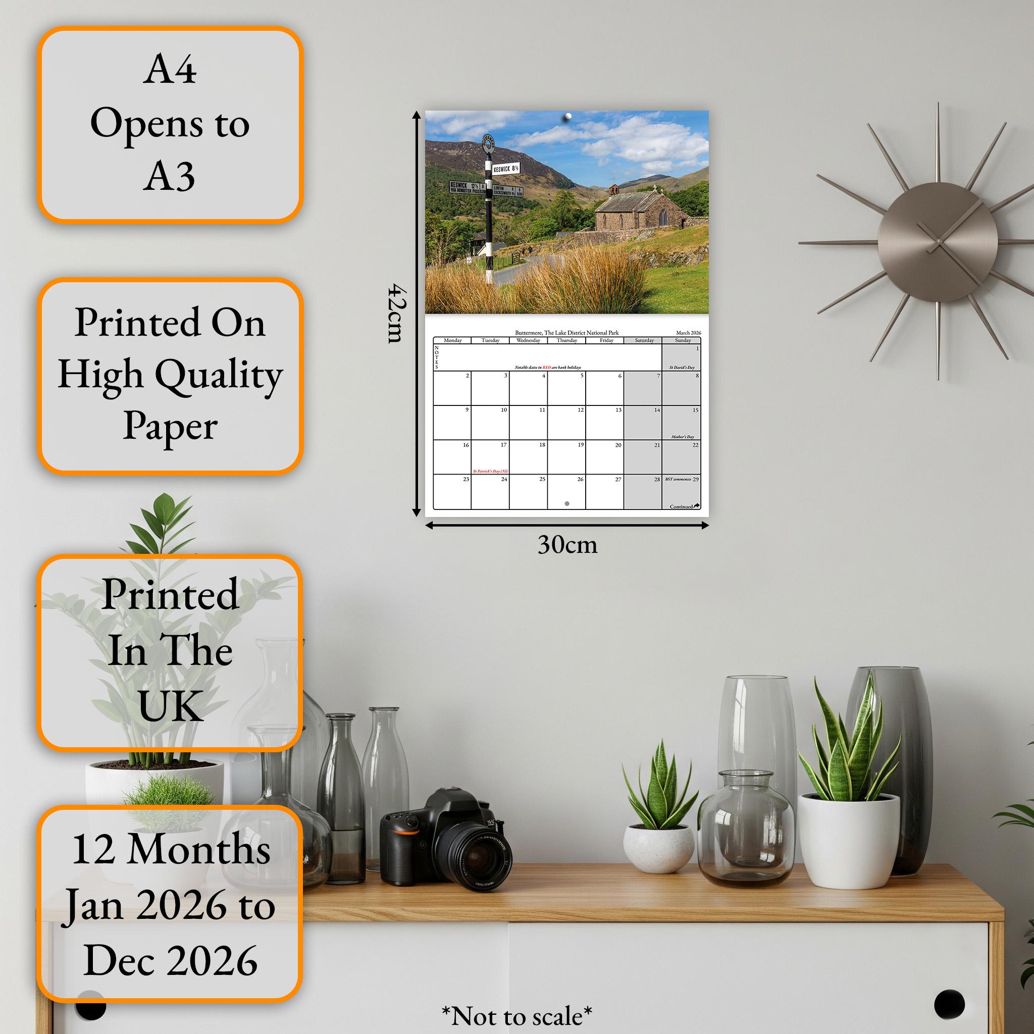 2026 British Countryside Calendar - A4 Opens to A3 - Inc: Pennine Way ...