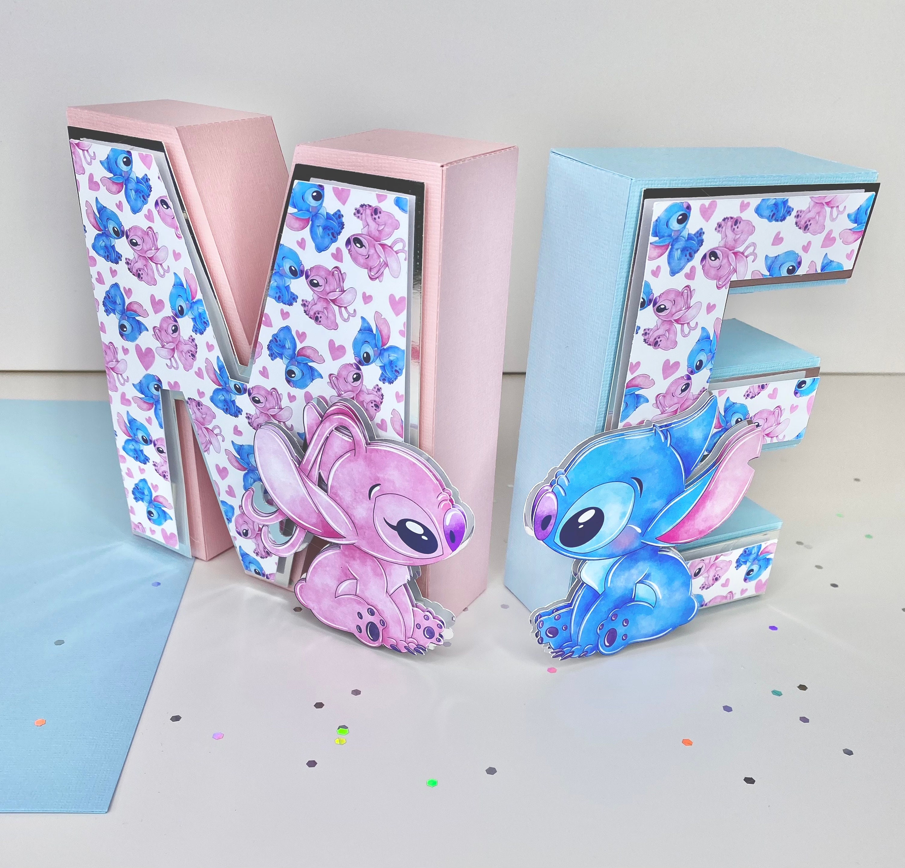 Stitch and Angel Stitch and Angel 3D Letters 3D Letters - Etsy Israel