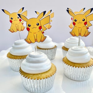 Pikachu Cupcake Topper | Pokemon Birthday | Pikachu Birthday Party - Etsy