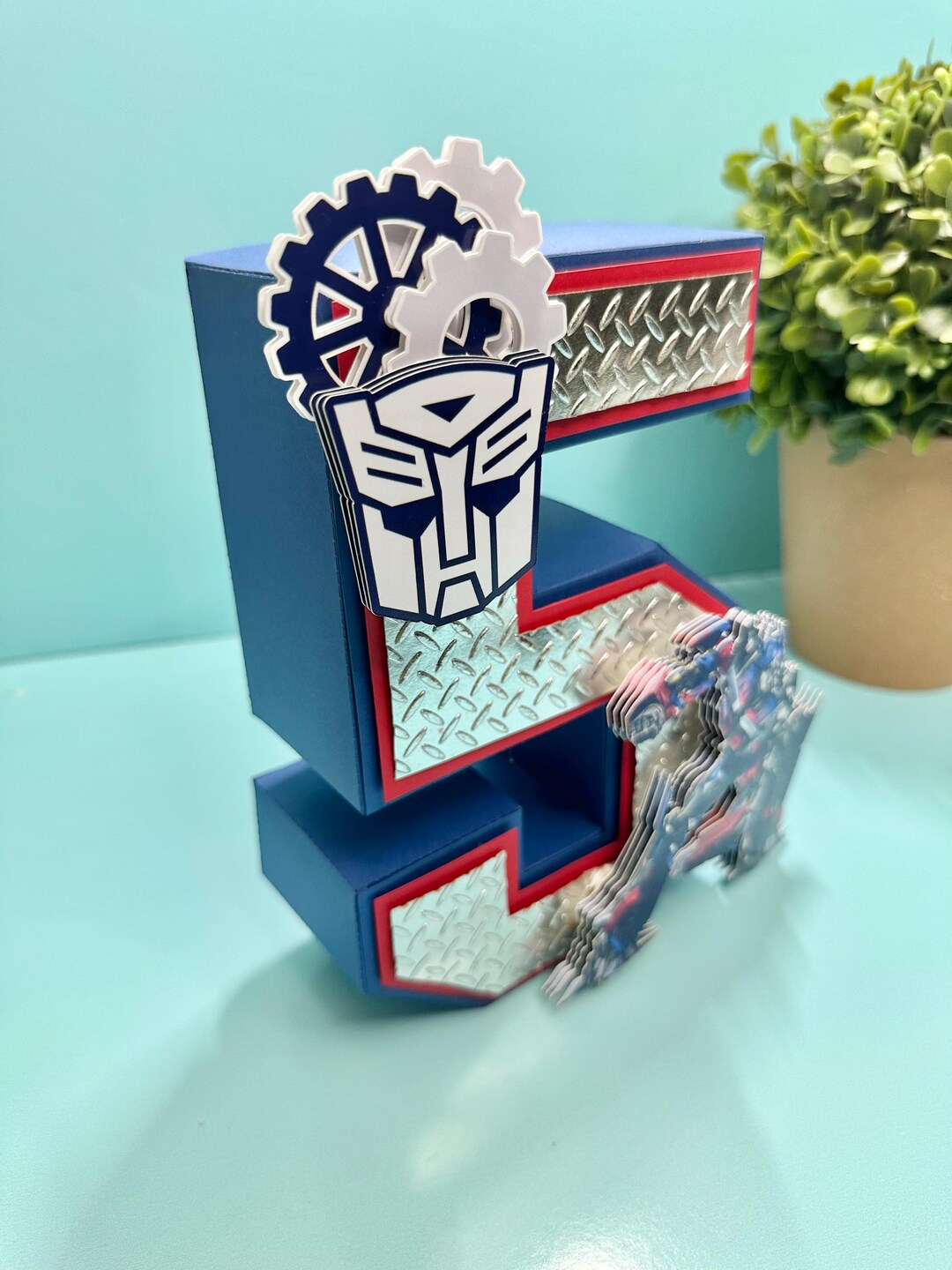 Custom 3D Number | Robot Theme | Party Decor - Etsy