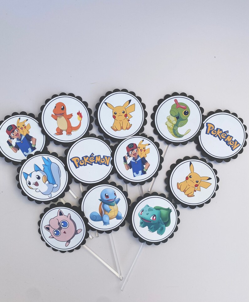 Pokémon Cupcake Toppers | Pokémon Birthday Party | Pikachu Birthday ...