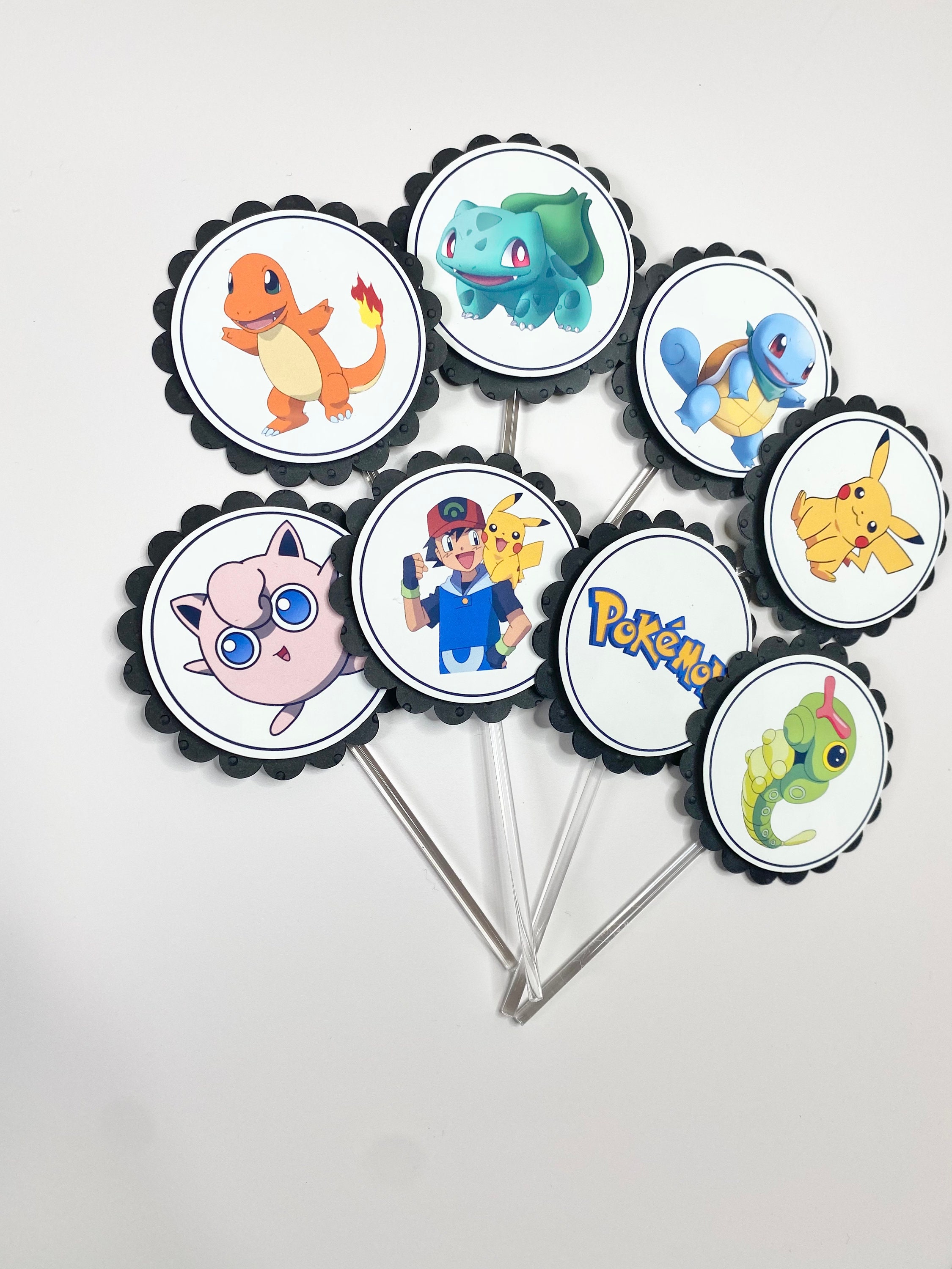 Pokémon Cupcake Toppers Pokémon Birthday Party Pikachu Birthday Party ...