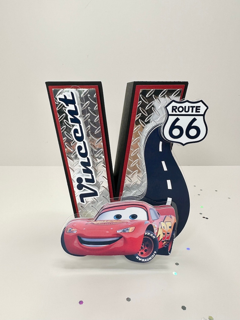 Cars 3D Letter Mcqueen 3D Letter Cars Birthday Party Disney Cars Movie ...