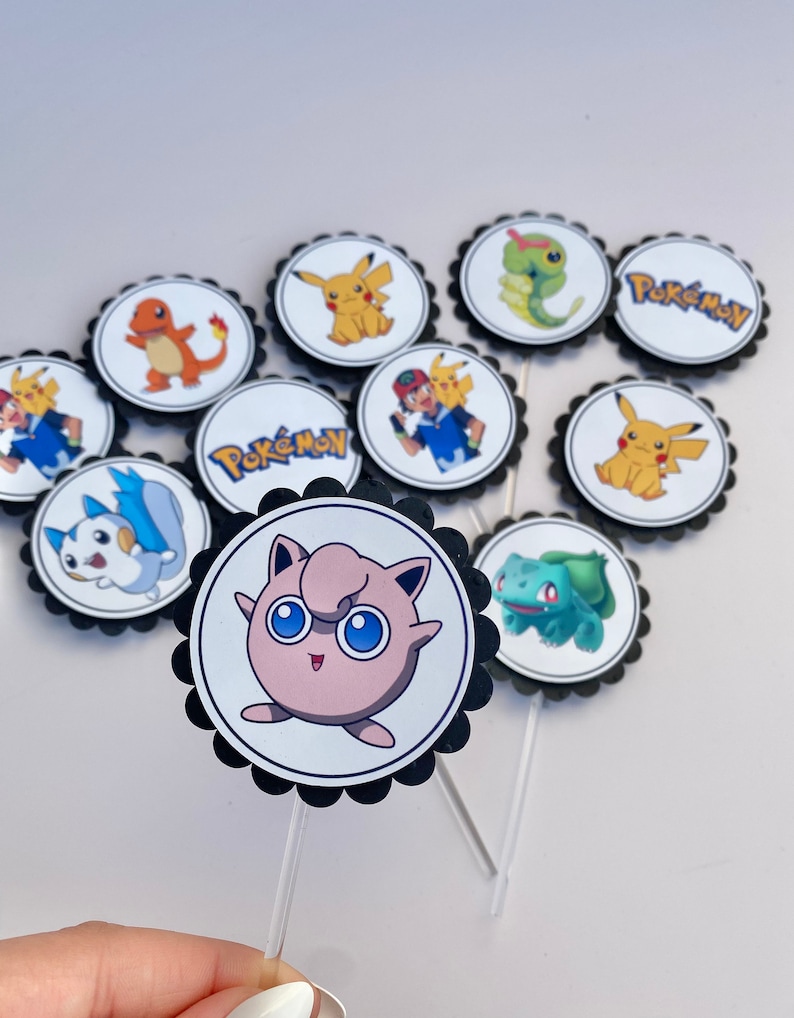 Pokémon Cupcake Toppers Pokémon Birthday Party Pikachu - Etsy